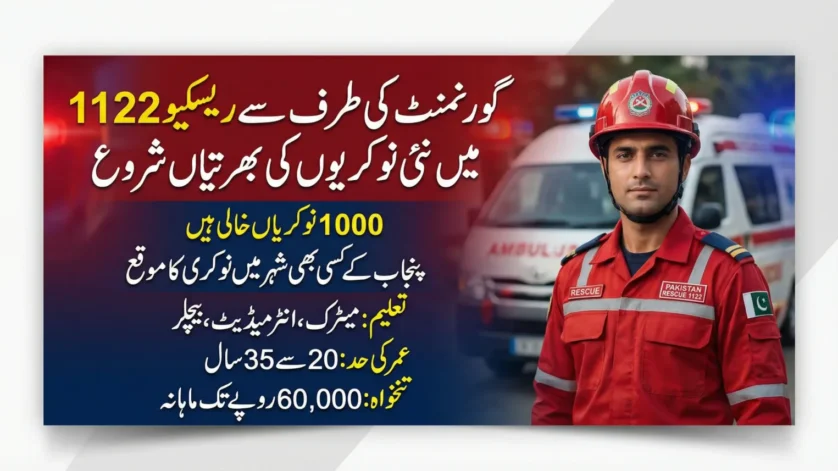 Emergency Services Department Rescue 1122 Latest Jobs 2026 - Apply ...