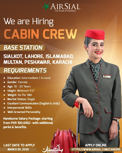 AirSial Latest Jobs 2026 - Apply Online For Cabin Crew Vacancies In ...