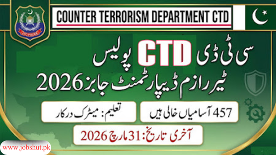 CTD Police Counter Terrorism Department Jobs 2026 - Apply Online For ...