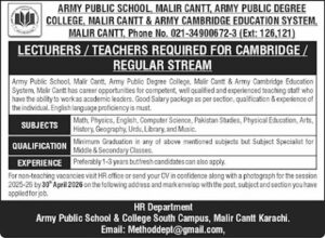 Army Public School & College New Jobs 2026 - Apply Online For Lecturer ...