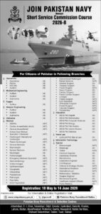 Pakistan Navy Short Service Commission New Jobs 2026 - Apply Online For ...